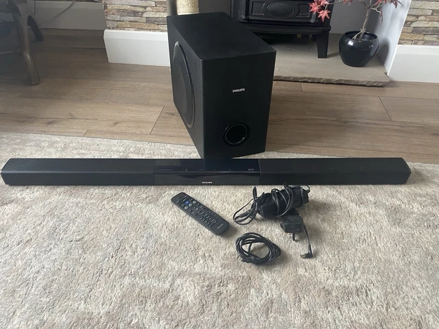 PHILIPS HTL5140B SOUND Bar with Wireless Subwoofer Speaker and Remote £ ...