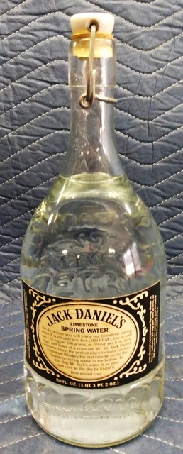 VINTAGE JACK DANIELS Spring Water Glass Bottle Full 50 Oz Sealed *Rare ...