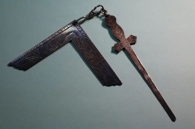 MASONIC MASTER OF the Lodge Tyler Jewel Square & Sword Freemason ...