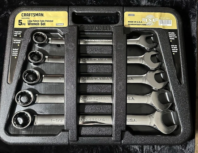 NOS 🔥 SEARS Craftsman Professional USA Full Polish Combo Wrench Set ...