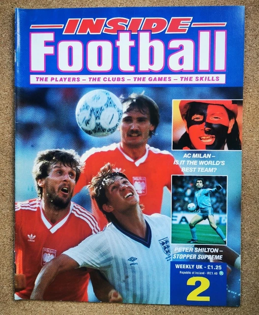 1989 INSIDE FOOTBALL Magazine Issue 2 AC Milan Argentina V England ...
