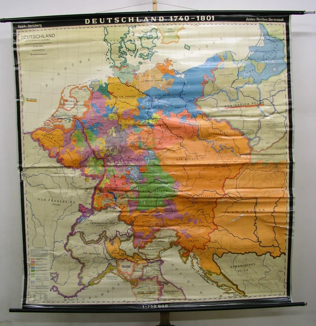 SCHOOL WALL MAP wall map Germany Frederick the Great 1740-1801 195x204 ...