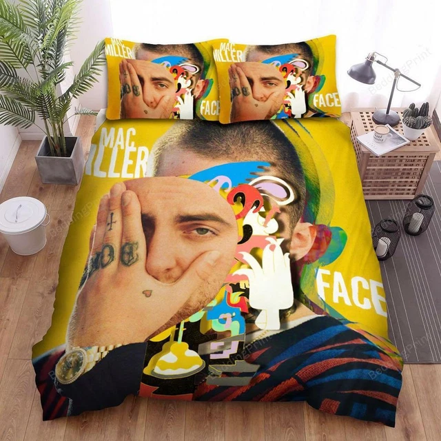 MAC MILLER FACES Portrait Illustration Quilt Duvet Cover Set Bed Linen ...