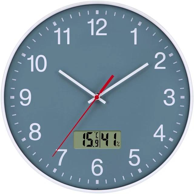 HORLOGE MURALE SILENCIEUSE avec Thermomètre et Hygromètre Pendule Murale à Qu... EUR 44,20 ...