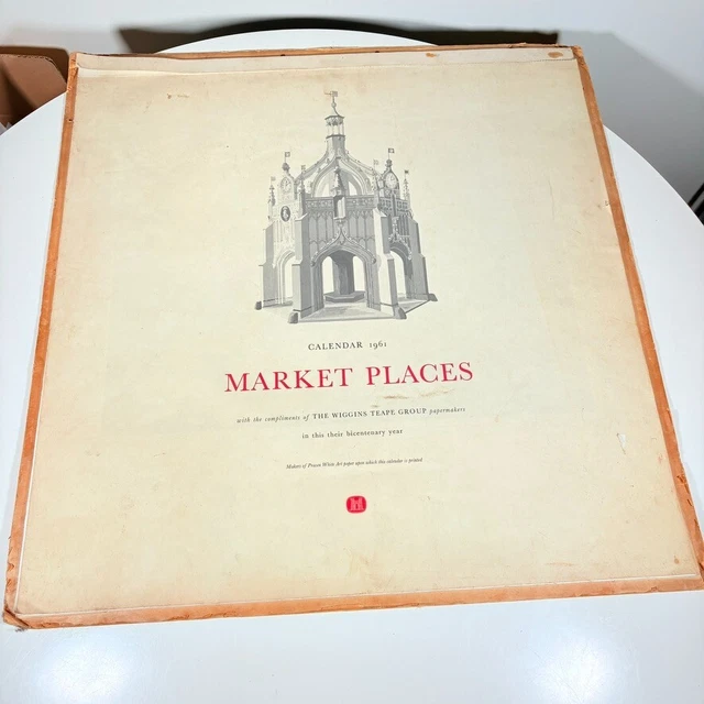 1961 WIGGINS TEAPE “Market Places” Calendar Vintage British Papermaker ...