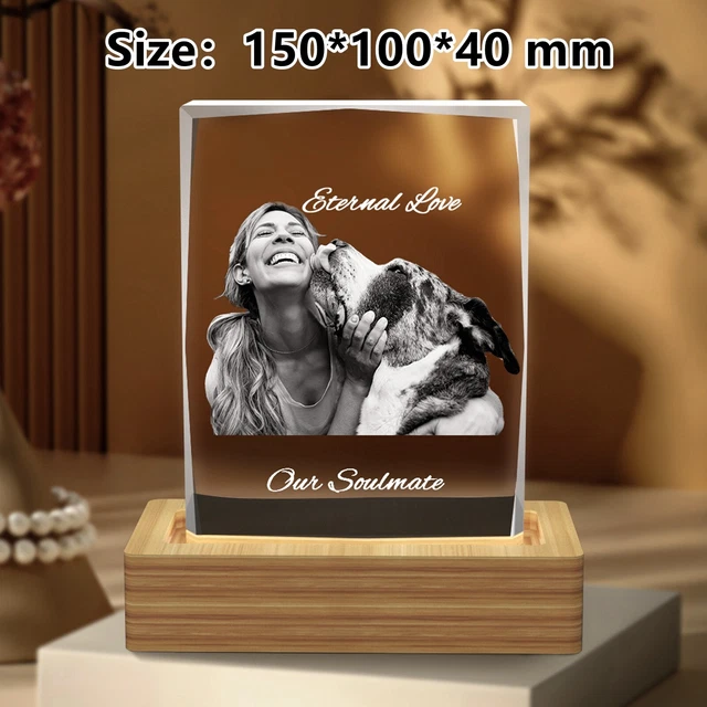 CUSTOM 3D RECTANGLE Crystal Photo Gifts, Birthday Anniversary Wedding ...