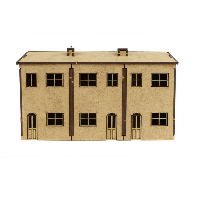 WWS MODEL MAKING MDF Building Low Profile Triple House - Track 00/H0 ...