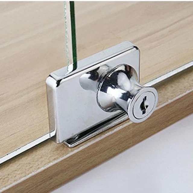 SLIDING WINDOW DISPLAY Cabinet Showcase Lock Glass Door Lock with Keys ...