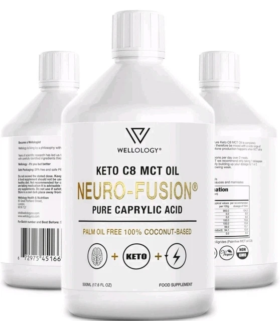 KETO C8 MCT Oil - Pure C8 Caprylic Acid not C10 - Make MCT Oil Ketogenic... £25.00 - PicClick UK