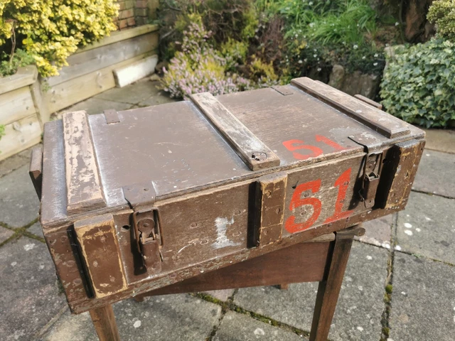 VINTAGE ARMY WOODEN Ammo Box Storage Crate WW2 Very Authentic £54.00 ...