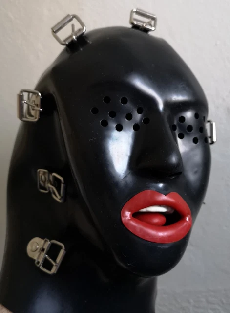 RUBBERS FINEST SYSTEMMASKE mit Mundauskleidung / Latex Rubber Gummi ...