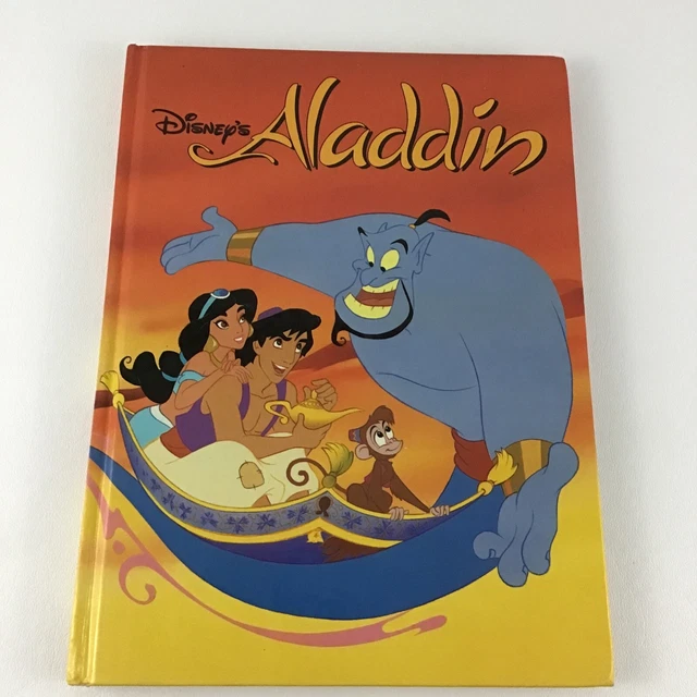 DISNEY ALADDIN HARDCOVER Book Collectible Classic Jasmine Genie Vintage ...