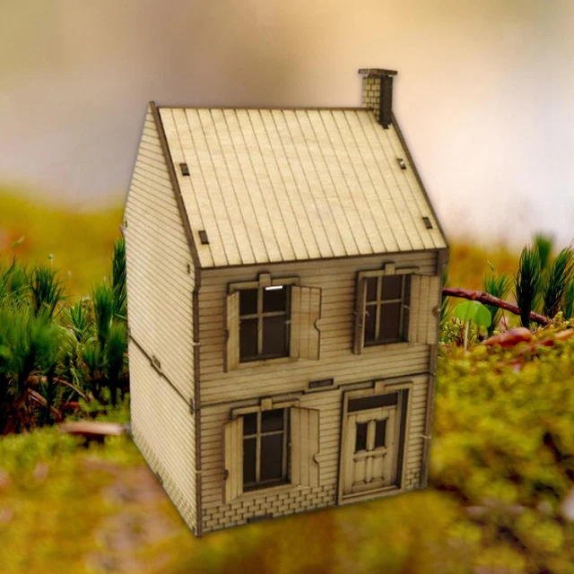 WOODEN MODEL KITS Miniature House Model for Scene Layout Architecture ...