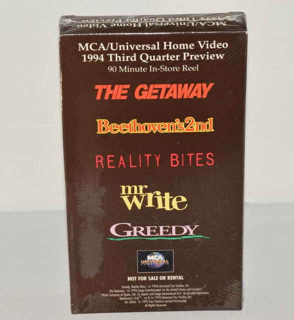 MCA UNIVERSAL HOME Video 1994 3rd Quarter Preview VHS Tape Promo - NEW ...
