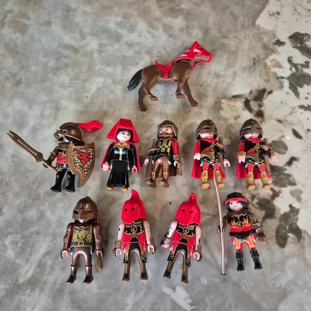 VINTAGE PLAYMOBIL CASTLE Knights Burnham Raiders Evil Brown Red Bundle ...