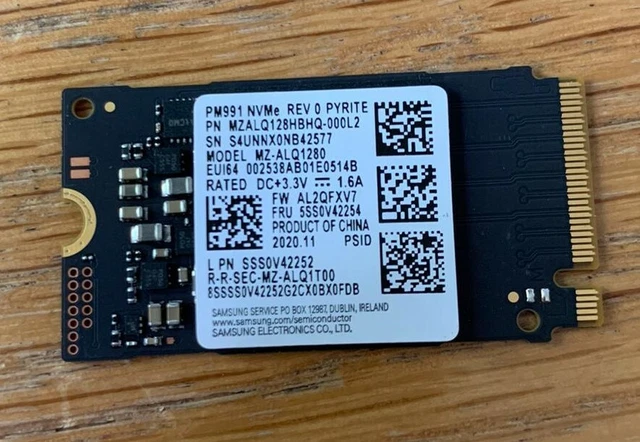 SAMSUNG 128 GO PM991 MZ-ALQ1280, M.2 NVMe : disque SSD, P/N MZALQ128BH ...