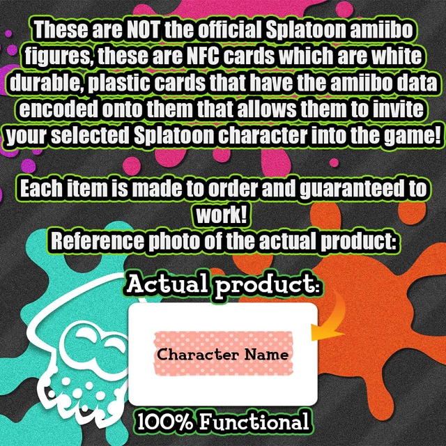 CARTE SPLATOON OCTOLING Octopus NFC Splatoon 2 & 3amibo 100 % ...