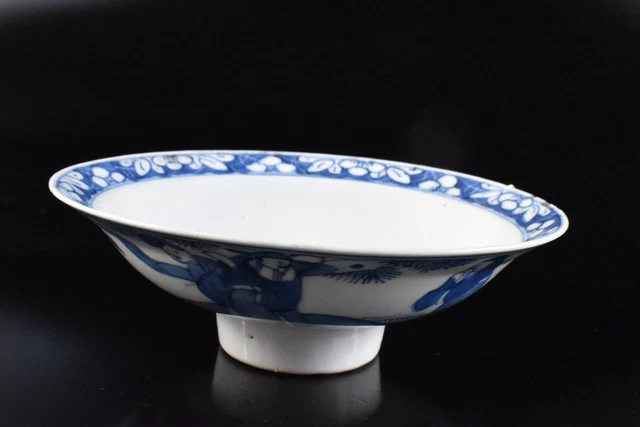 F6965: CHINESE BLUE&WHITE Person Bird Muffle painting PLATE/dish £26.15 ...