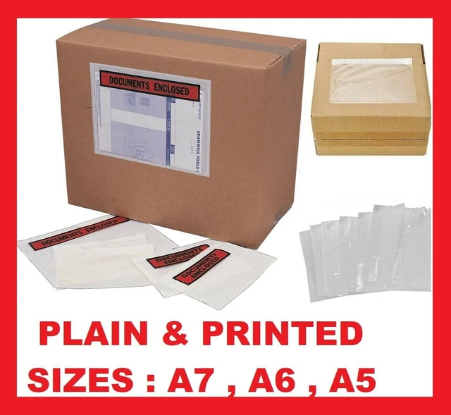 DOCUMENTS ENCLOSED WALLETS Envelopes Printed Plain Self Adhesive A7 A6 A5 DL £3.99 - PicClick UK