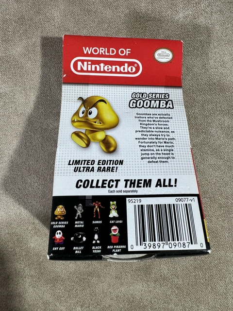WORLD OF NINTENDO Super Mario Bros. Gold Goomba Figure 2.5" Jakks ...