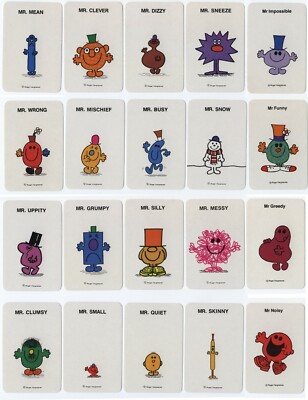 MR MEN RARE Vintage Original 1970s Blank Back Swap Cards Lot Snow ...