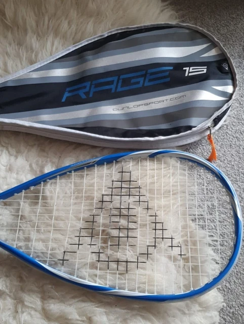 DUNLOP RAGE 15 Blue Squash Racket & Case Cover £9.99 - PicClick UK