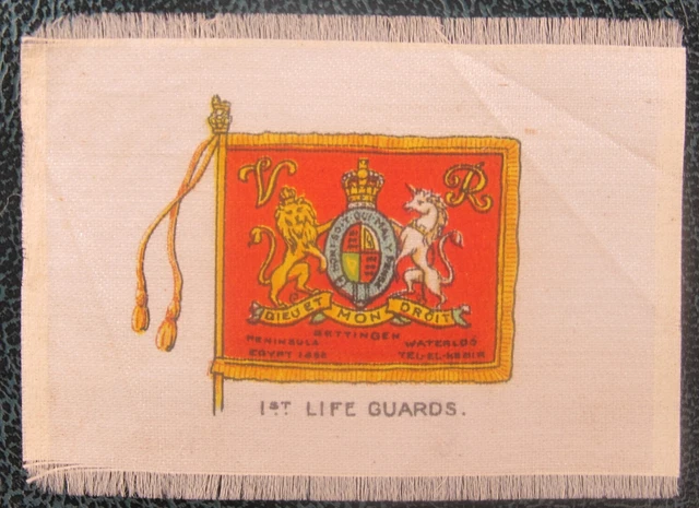 CIGARETTE SILKS CARD Ww1 era military 1st Lifeguards Regimental Colour ...