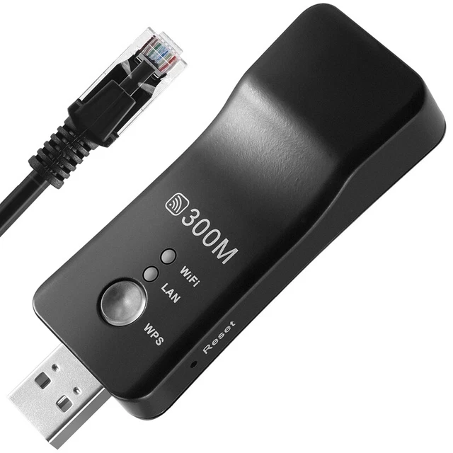 ADAPTATEUR DONGLE WIFI USB 300 Mbps RéCepteur Sans Universel RJ45 WPS ...