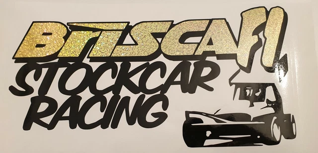 BRISCA F1 STOCK car racing large A4 vinyl sticker GLITTER GOLD & BLACK ...