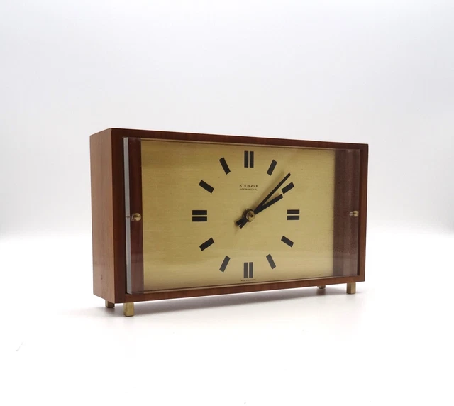 RARE VINTAGE 60S Mid Century Modernism Teak Desk Clock By Kienzle International £365.81 ...