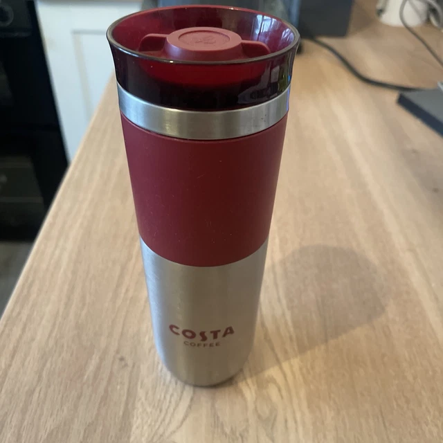 COSTA COFFEE-STAINLESS STEEL/PLASTIC Double Wall Vacuum Travel Flask ...