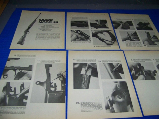 SAVAGE MODEL 99 Rifle..field Strip & Exploded View/Legend (375Cc) £12. ...