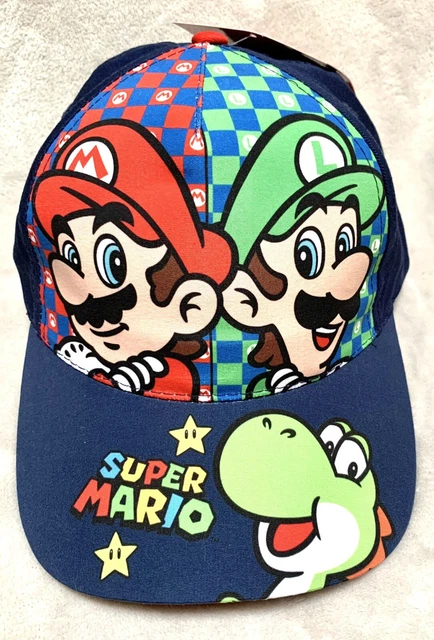 NEW SUPER MARIO Bros. MARIO LUIGI YOSHI Kids' Strap-Back Baseball Hat ...