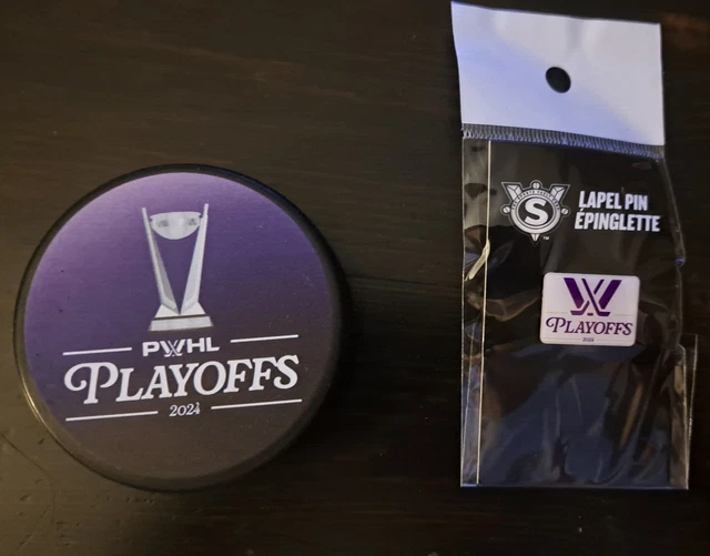 PWHL 2024 INAUGURAL Season Playoffs Puck & Pin Combo - Walter Cup $40. ...