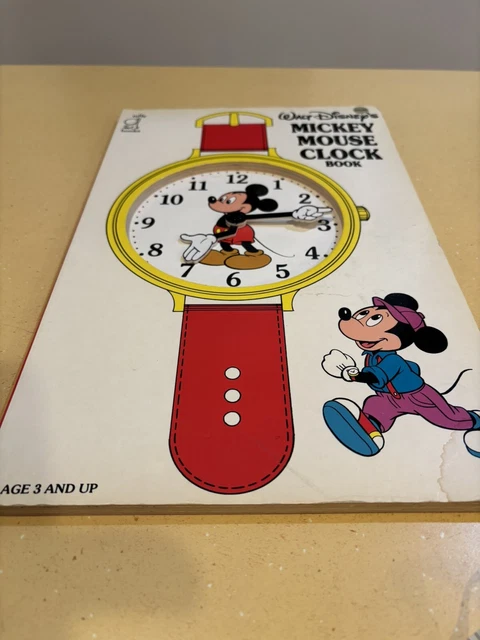 WALT DISNEY'S MICKEY Mouse Clock Ages 3 and Up Learn to Tell Time Book ...