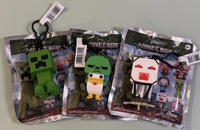 A MINECRAFT MOVIE Figural Keychain Ghast Creeper & Chicken Jockey Lot 3 ...