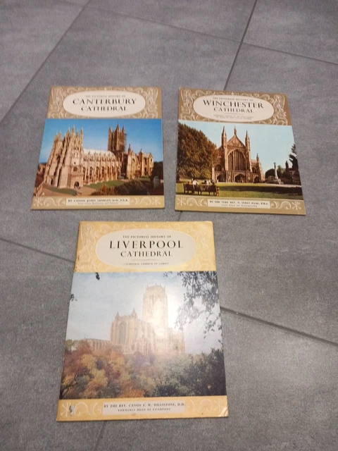 CATHEDRAL GUIDEBOOKS X3 Pictorial History Liverpool Canterbury ...