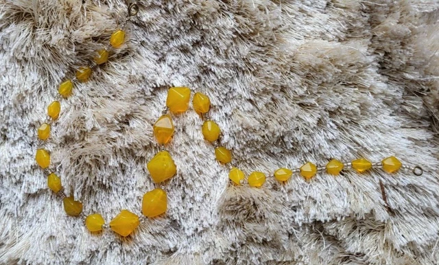 ANCIEN COLLIER A Perles Jaunes Et Blanches EUR 20,00 - PicClick FR