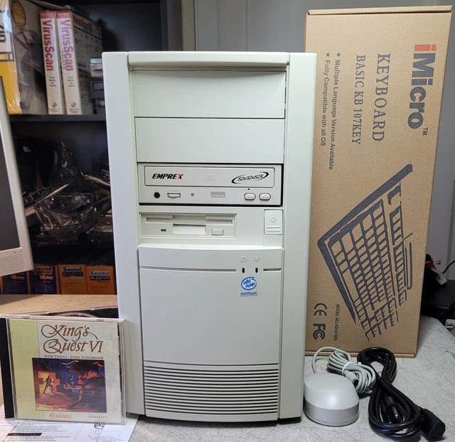 VINTAGE WINDOWS 95 DOS Retro Gaming Computer Sound Blaster ISA Slots ...