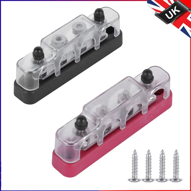 2X POSITIVE NEGATIVE Bus Bar Battery Power Distribution Block 4 x M5 ... 2X POSITIVE NEGATIVE Bus Bar Battery Power Distribution Block 4 x M5 ...