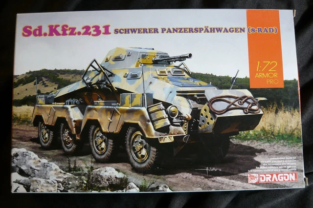 DRAGON 7483 1:72 SdKFz. 231 Panzerspähwagen 8Rad, ungebaut komplett ...