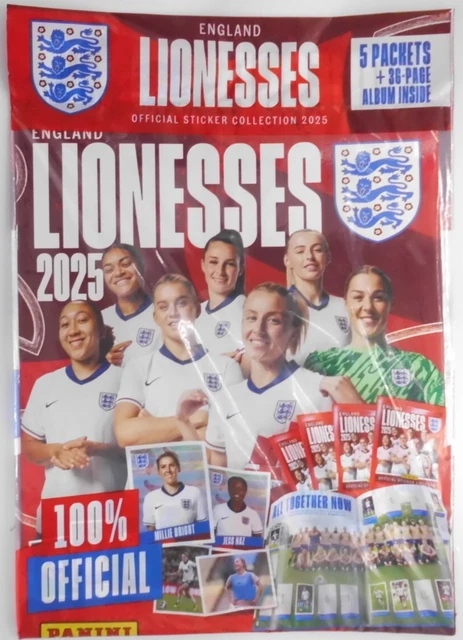 PANINI ENGLAND LIONESSES 2025 Official Stickers Collection Starter Pack ...
