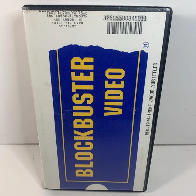 BLOCKBUSTER VIDEO VHS Rental Clamshell Case Red Irene Jacob French Eng ...