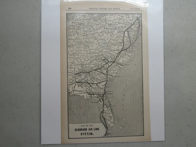 ORIGINAL MAP OF the Seaboard Air Line System ~ 1906 EUR 21,93 - PicClick DE