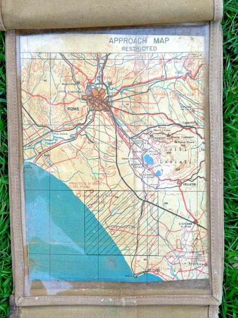 WW1 BRITISH ARMY Offcr Map Case + Map, Approach- Rome. House Clearance ...