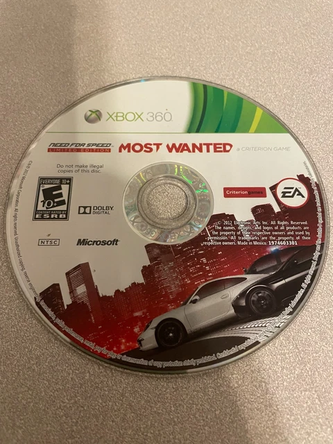 XBOX 360 NEED for Speed most wanted game ( disc only ) free shipping to ...