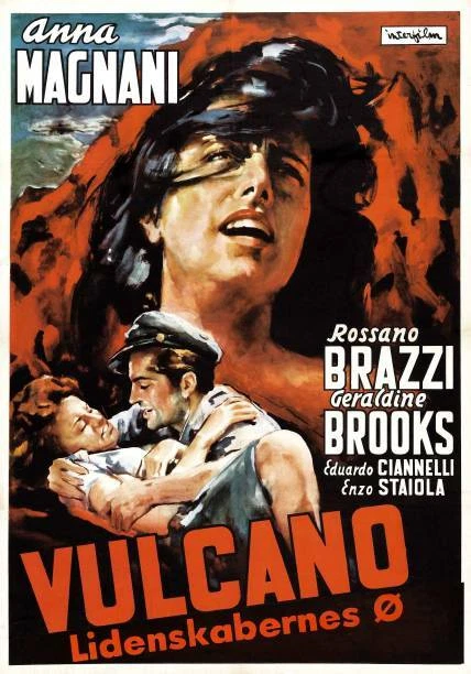 VOLCANO POSTER DANISH Anna Magnani Rossano Brazzi 1950 OLD MOVIE PHOTO ...