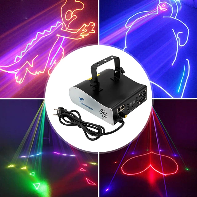 2000MW RGB FULL Color DMX-512 3D Animation Laser DJ Light party Laser ...