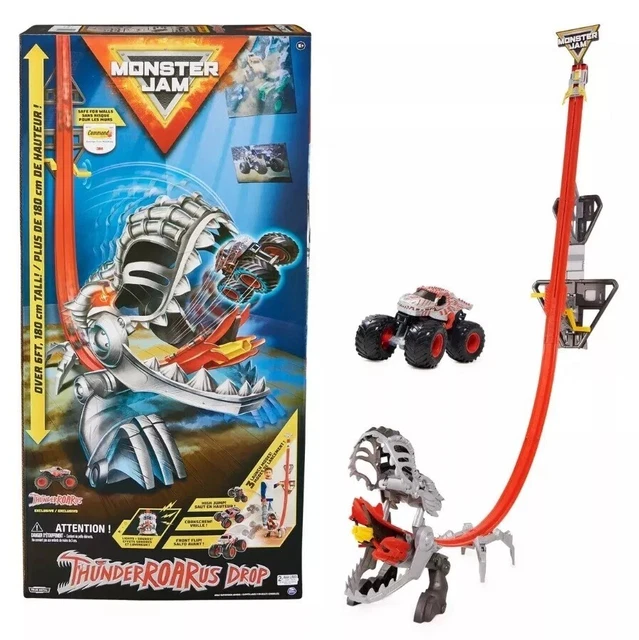 MONSTER JAM THUNDERROARUS Drop Playset With Exclusive Monster Truck M £ ...