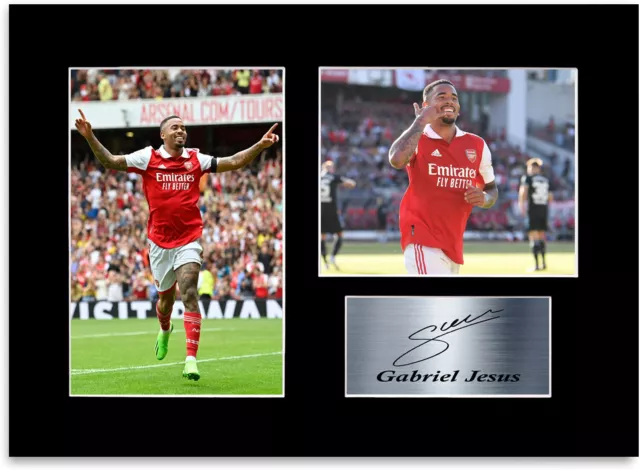 GABRIEL JESUS ARSENAL Player A4 Printed Signed Photo Display Mount ...